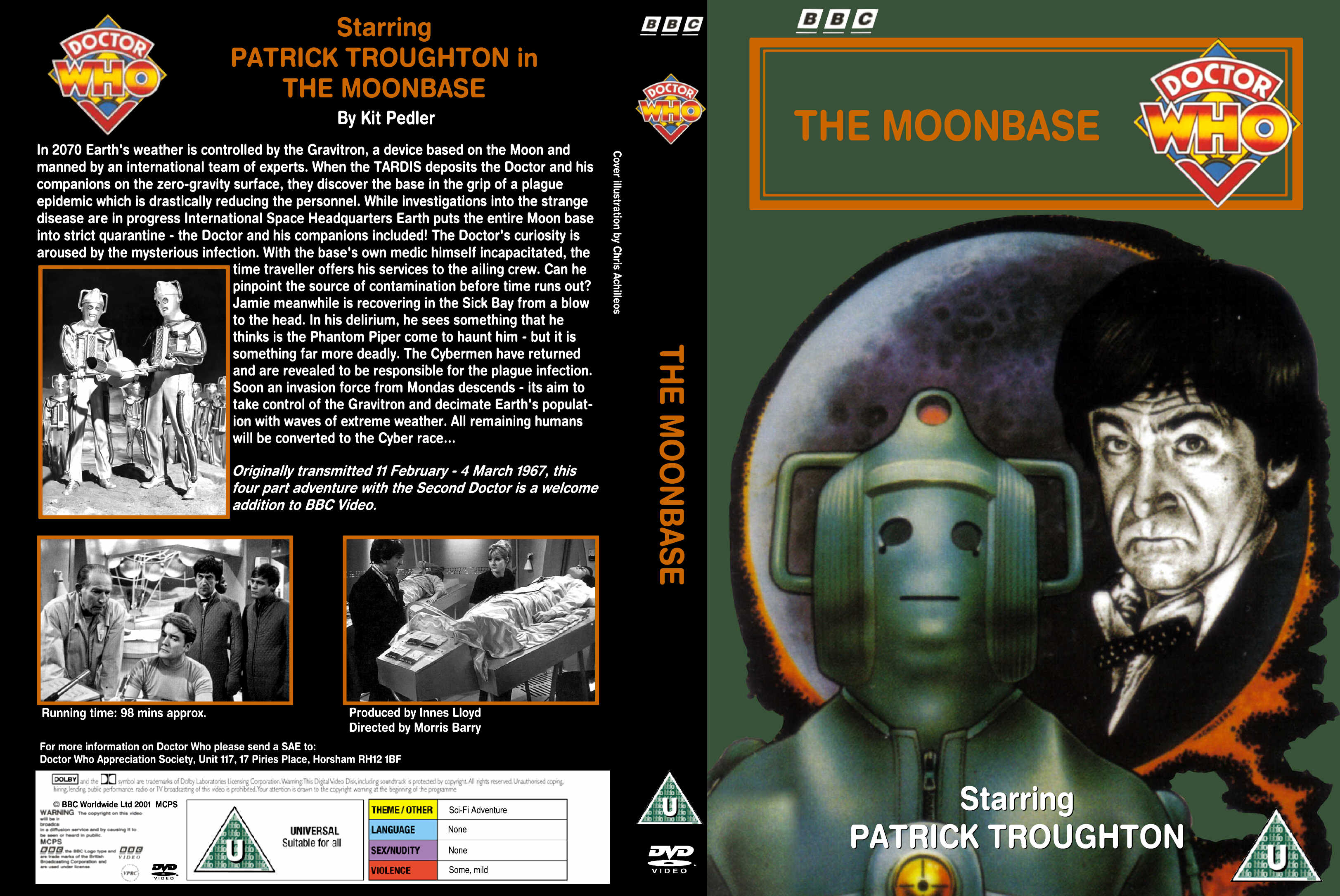 Michael's retro DVD cover for The Moonbase, art by Chris Achilleos