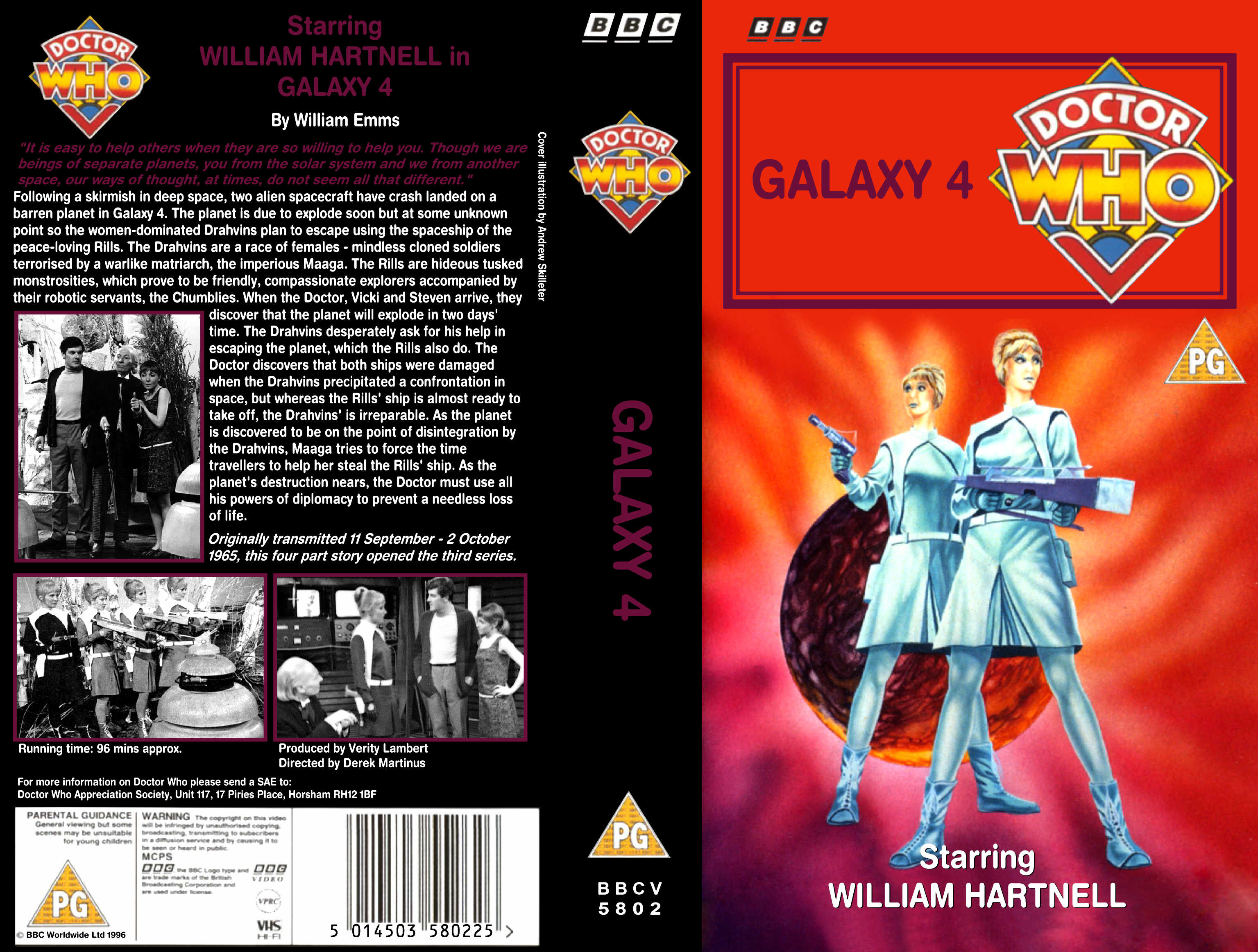 Michael's VHS cover for Galaxy 4, art by Andrew Skilleter